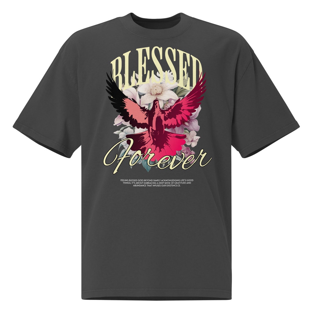 BLESSED FOREVER Oversized Faded Christian Shirt UNISEX Bible Verse T ...