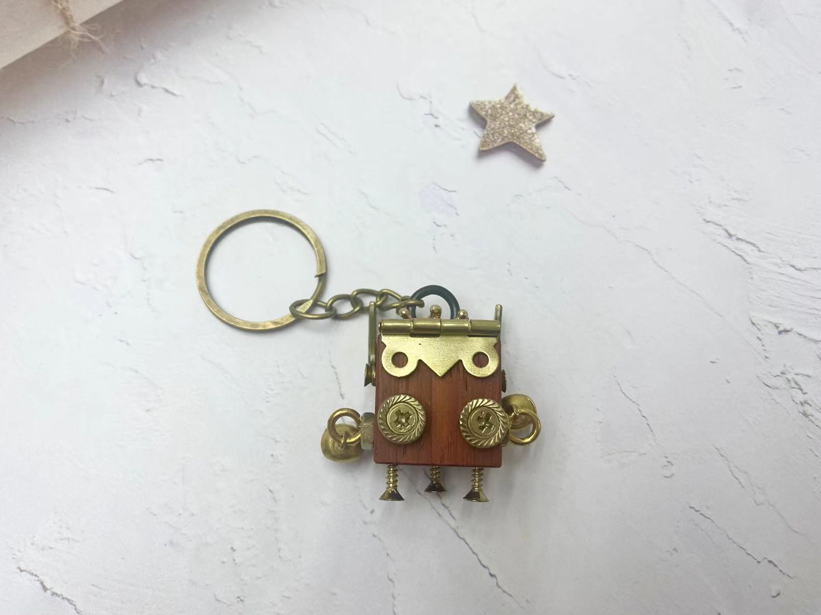 Mini Steampunk Robot Cool Keychain Gift for Her, Handmade Unique ...