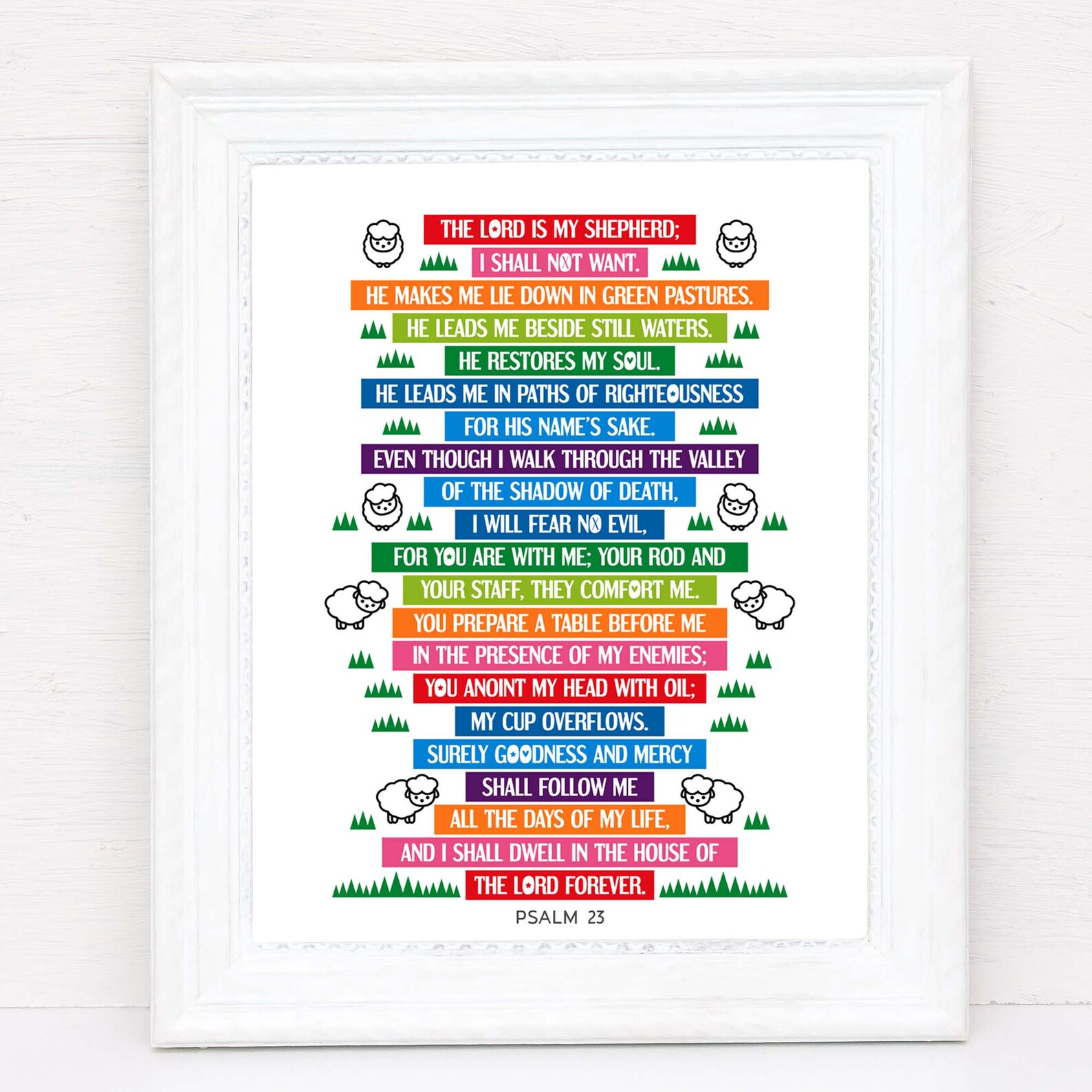 Psalm 23 Poster. the Lord is My Shepherd. Printable Wall Art for Church ...