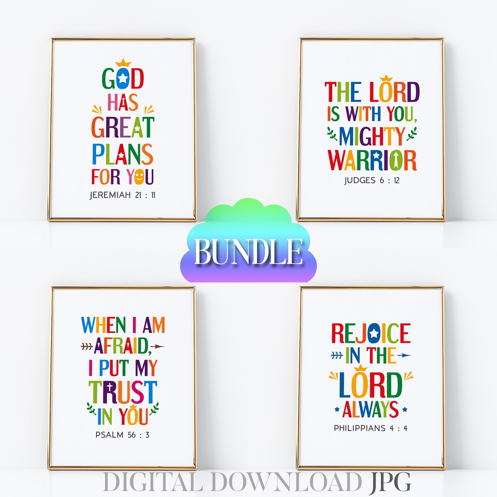 Bible verses wall art bundle Vol. 15 Printable posters for | Etsy