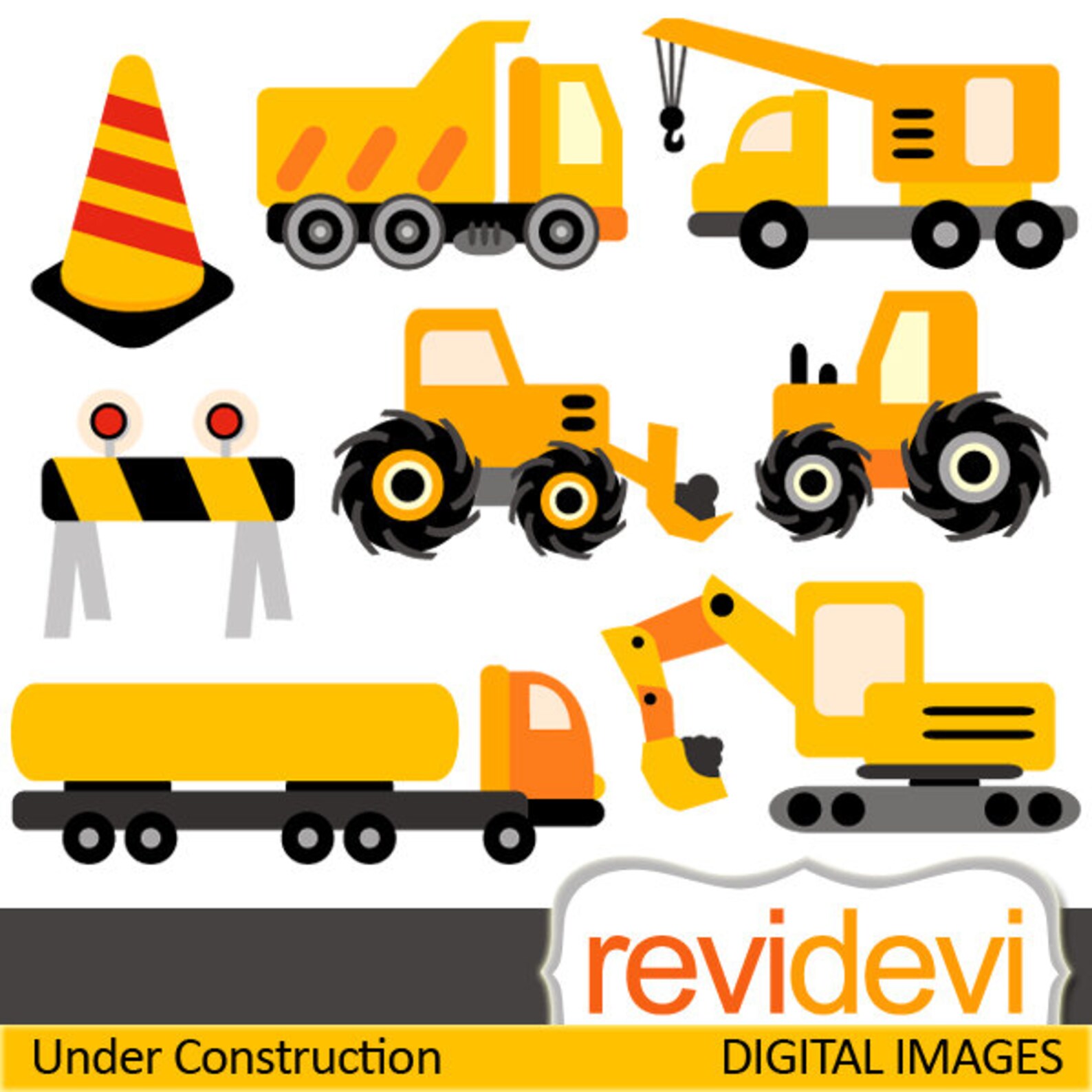 Transportation Clip Art Bundle. Cars Construction Trucks - Etsy Canada