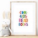 Cool Kids Read Books Poster Printable. Motivational Words Wall Art for ...