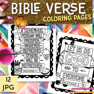 Printable Bible Memory Verse Coloring Pages for Vacation Bible Study ...