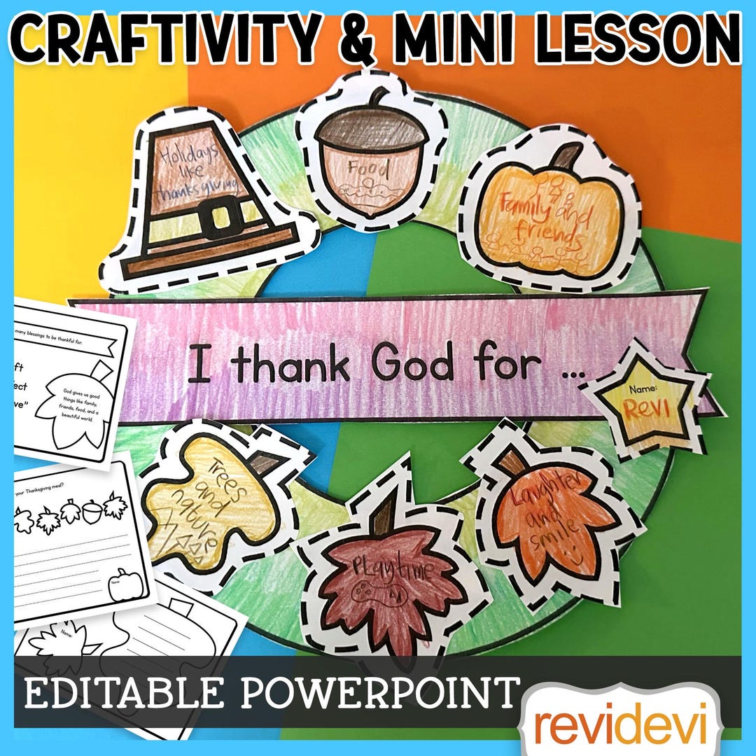 Thanksgiving Wreath Craft. Printable Fall Season Christian Bible Study ...