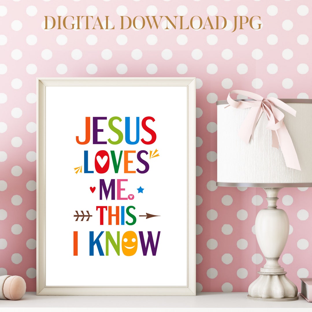 Inspirational Bible Verse Wall Art. Jesus Loves Me, This I Know ...