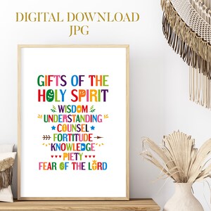 Gifts of the Holy Spirit. Printable Scripture Wall Art. Catholic and ...