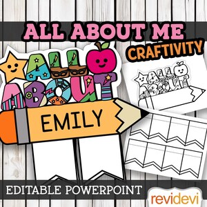 Printable Back to School Craft. Editable All About Me Creative Activity ...