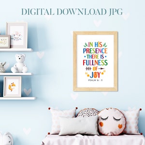 Bible Verse Wall Art Printable. in His Presence There is Fullness of ...