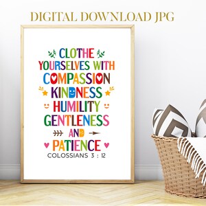 Bible Verse Poster Printable - Clothe Yourself With Compassion ...