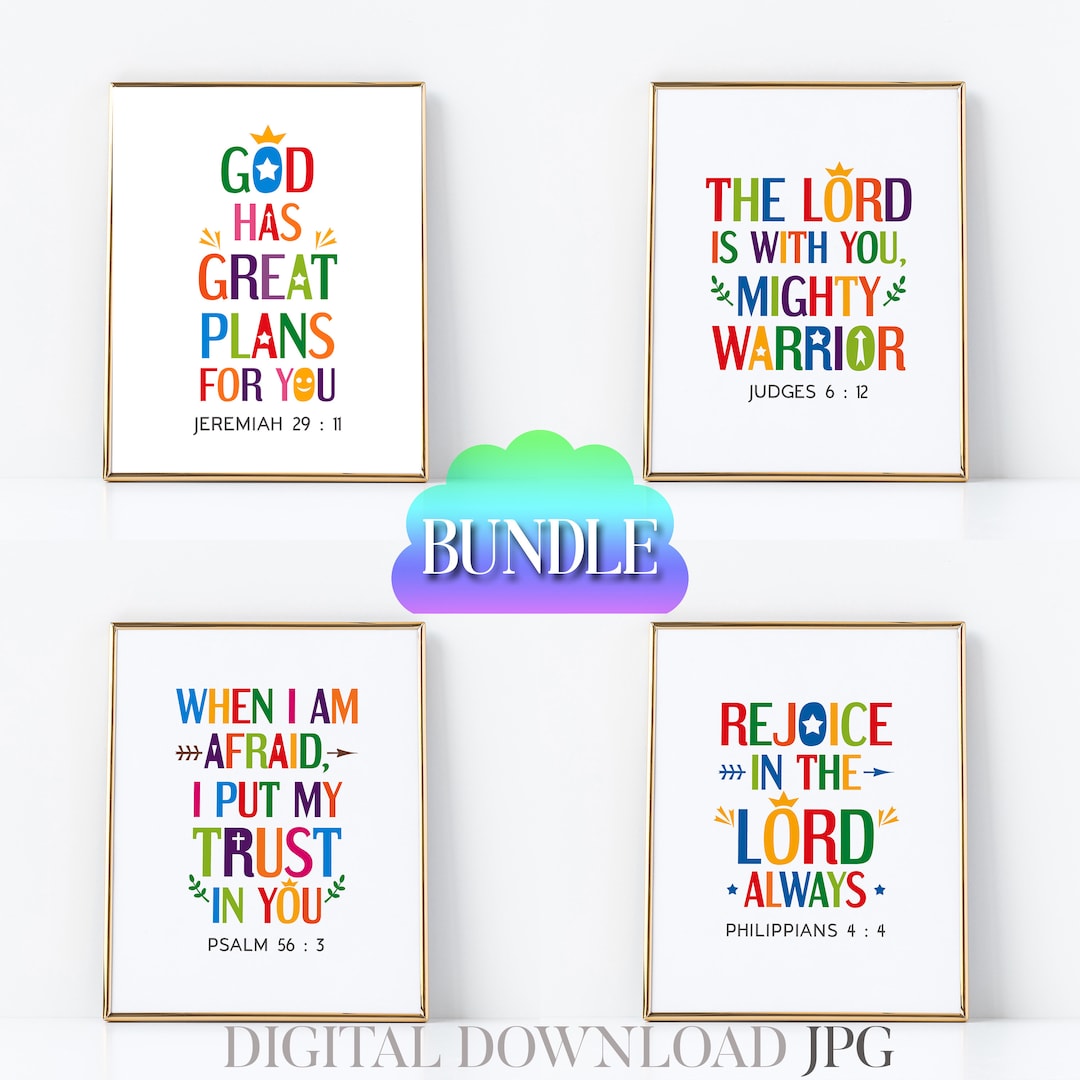 Bible Verses Wall Art Bundle Vol. 15 Printable Posters for Sunday ...