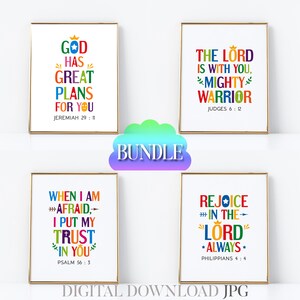 Bible Verses Wall Art Bundle Vol. 15 Printable Posters for Sunday ...