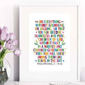 Do Everything Without Grumbling or Arguing. Bible Quote Poster ...