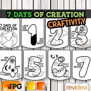 Printable 7 Days of Creation Bible Story Coloring Pages for Sunday ...