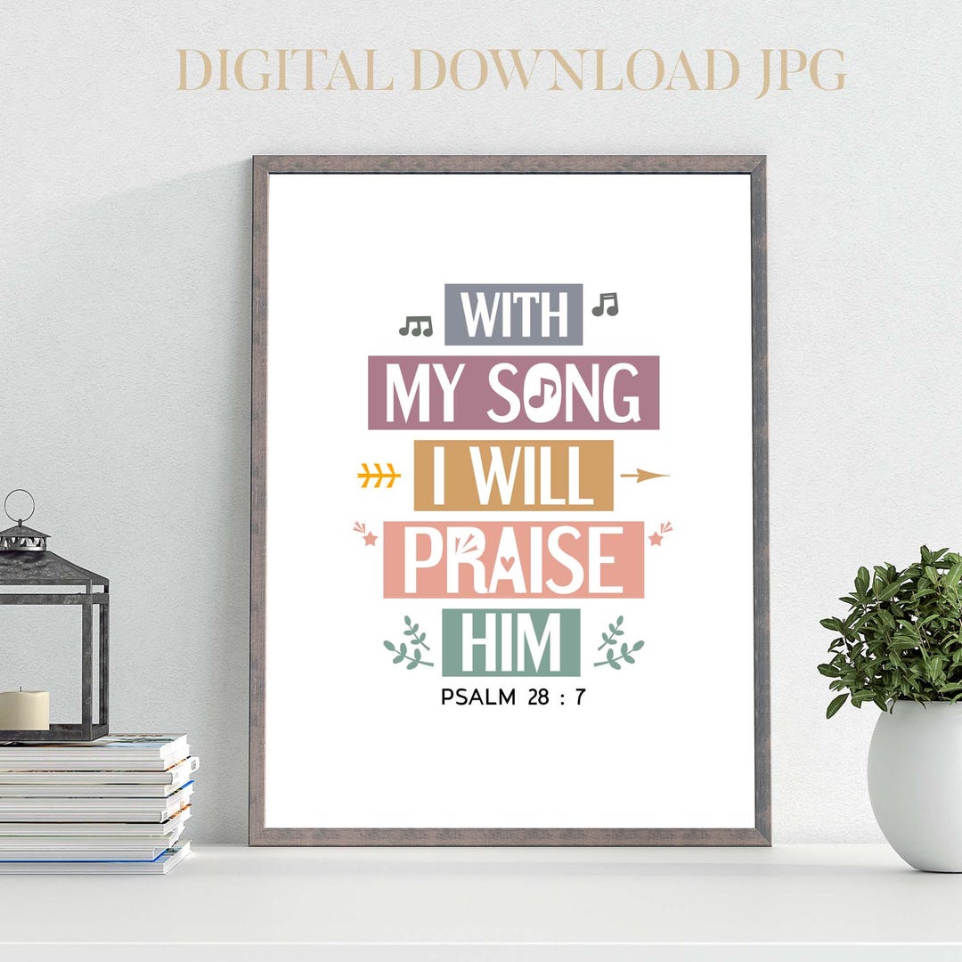 Boho Bible Verse Poster. Printable Wall Art for Christian Music Room ...