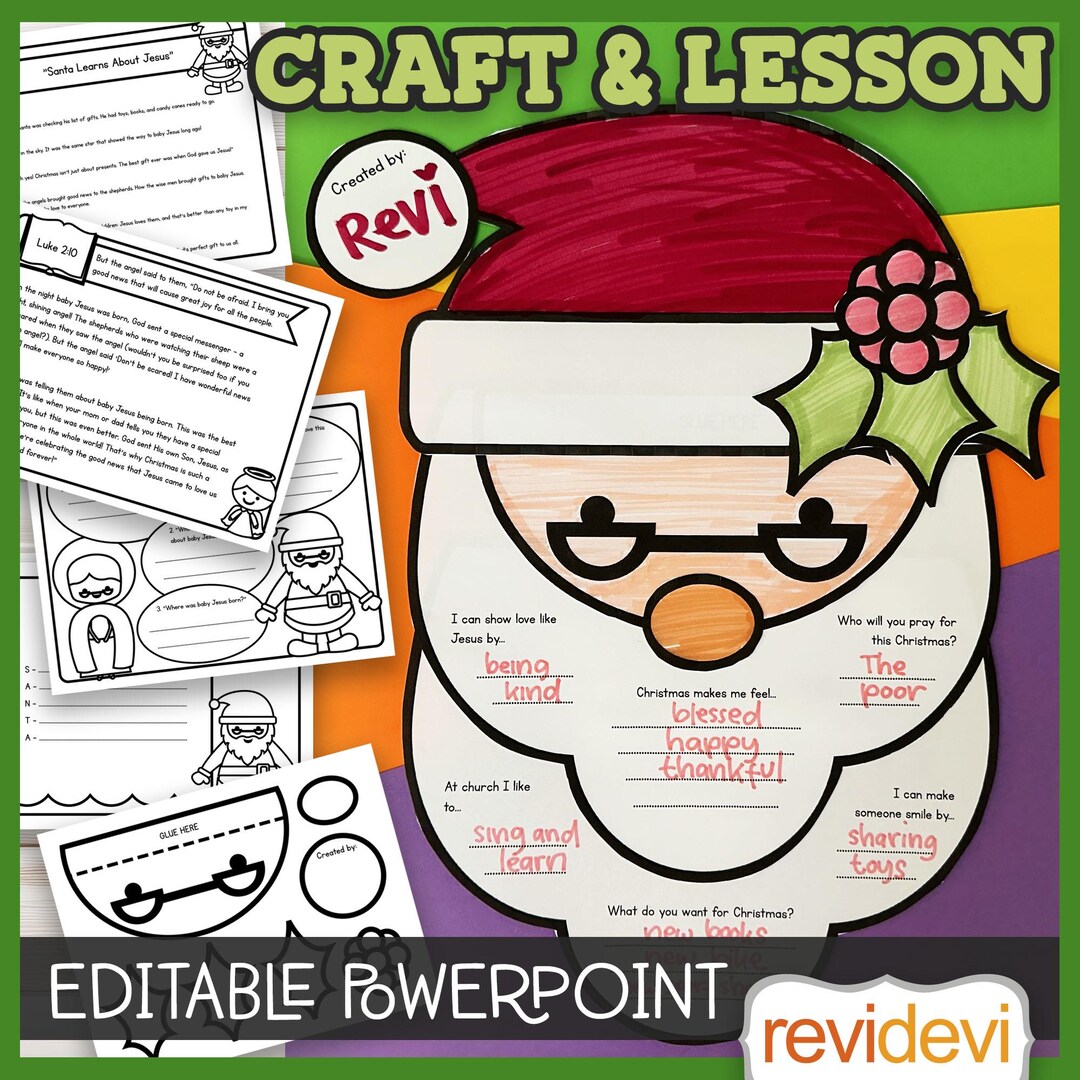 Santa Claus Craft. Printable Christmas Bible Lessons for Kids. December ...