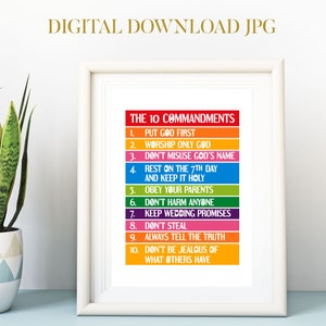The 10 Commandments. Printable Bible Verse Wall Art for Christian ...