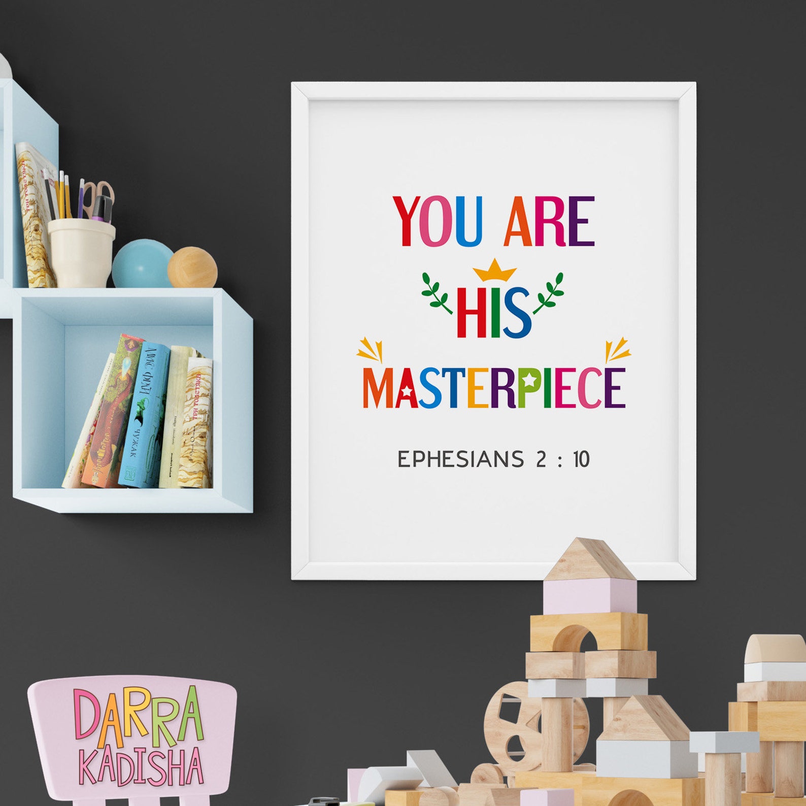 Bible Verse Poster Printable. You Are His Masterpiece. - Etsy