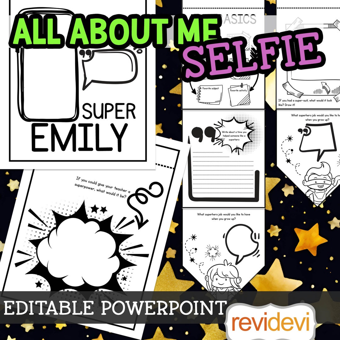 Printable All About Me Poster 2024. Back to School Superhero Selfie ...