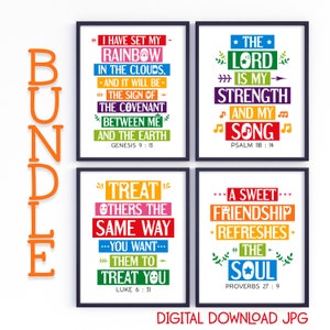 Christian Posters Bundle. Set of 16. Printable Bible Verse Wall Art for ...