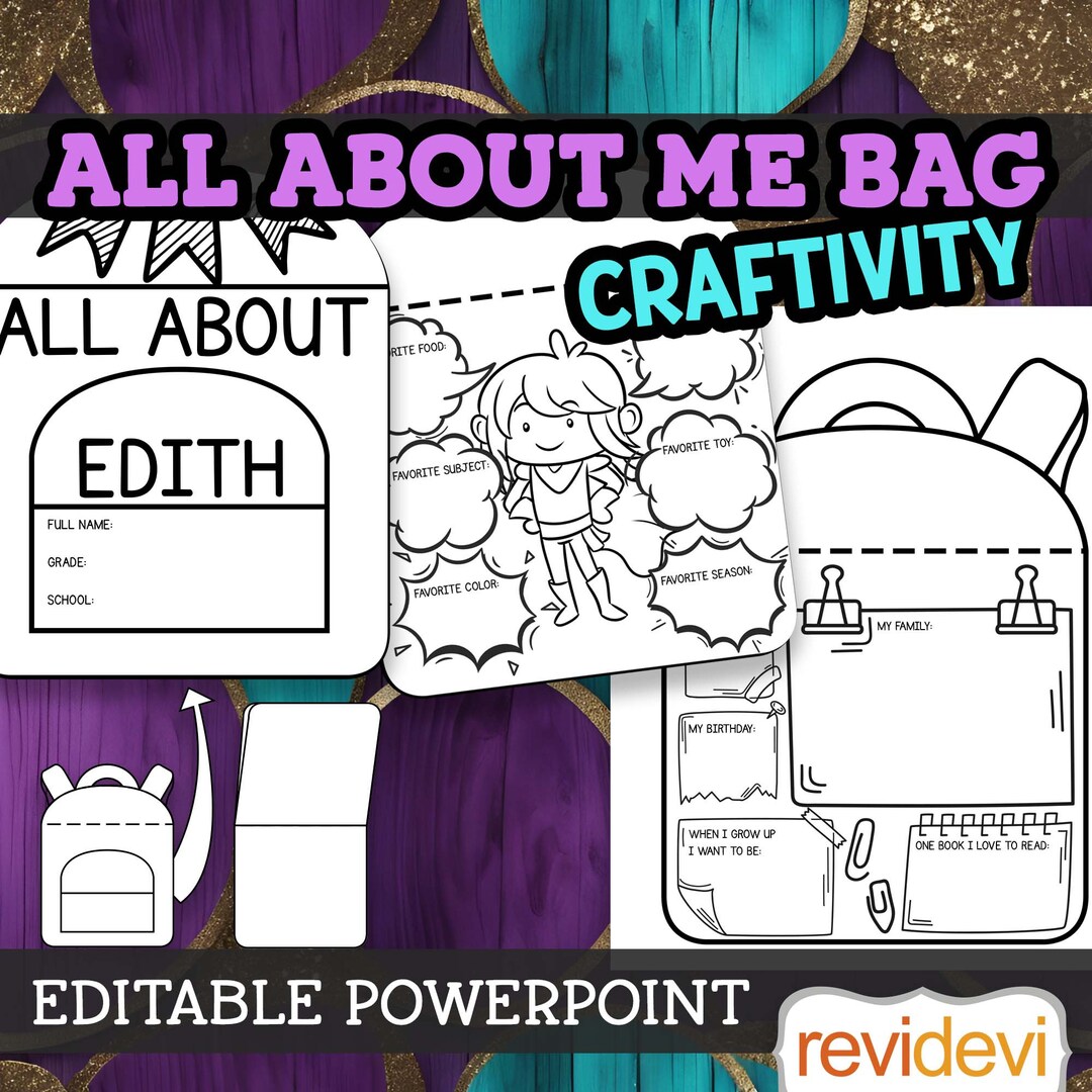 Printable All About Me Bag Editable. Superhero Backpack Craft. First ...