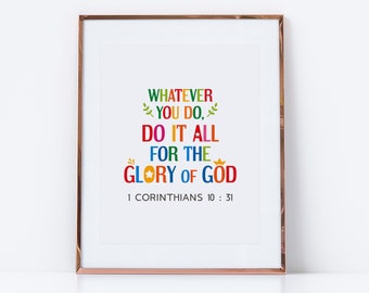 All for His Glory Poster Digital Download Christian Wall Art Printable ...
