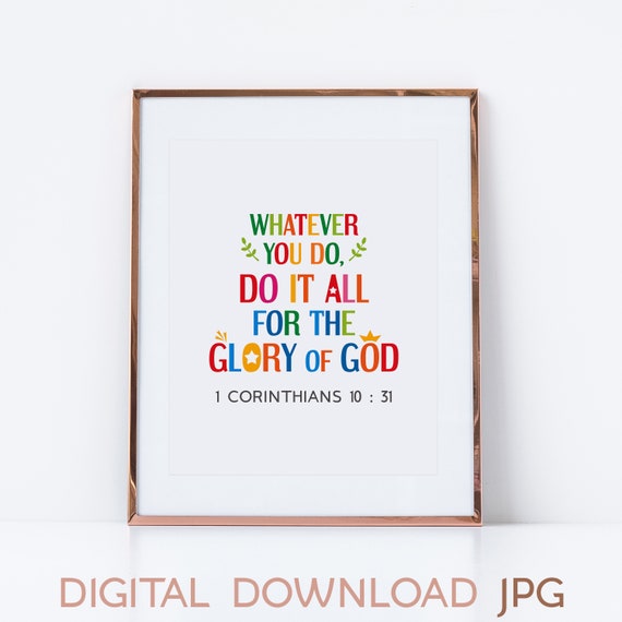 Bible Quote Poster Printable. Whatever You Do Do It All for - Etsy