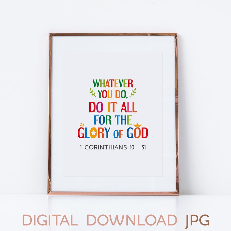 Bible Quote Poster Printable. Whatever You Do Do It All for - Etsy