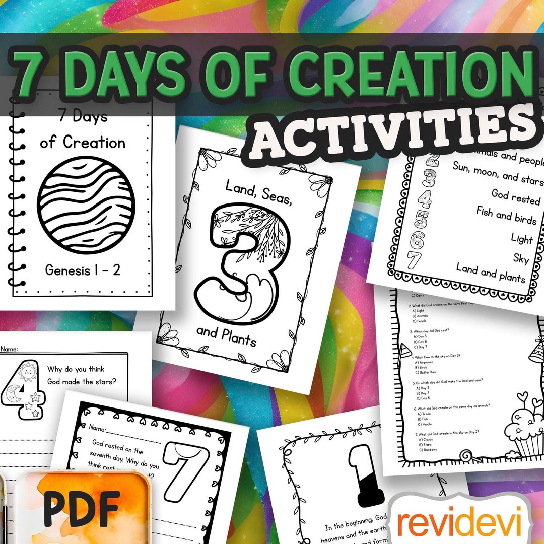 Printable Bible Lessons for Kids. 7 Days of Creation Story and ...
