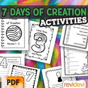 Printable Bible Lessons for Kids. 7 Days of Creation Story and ...