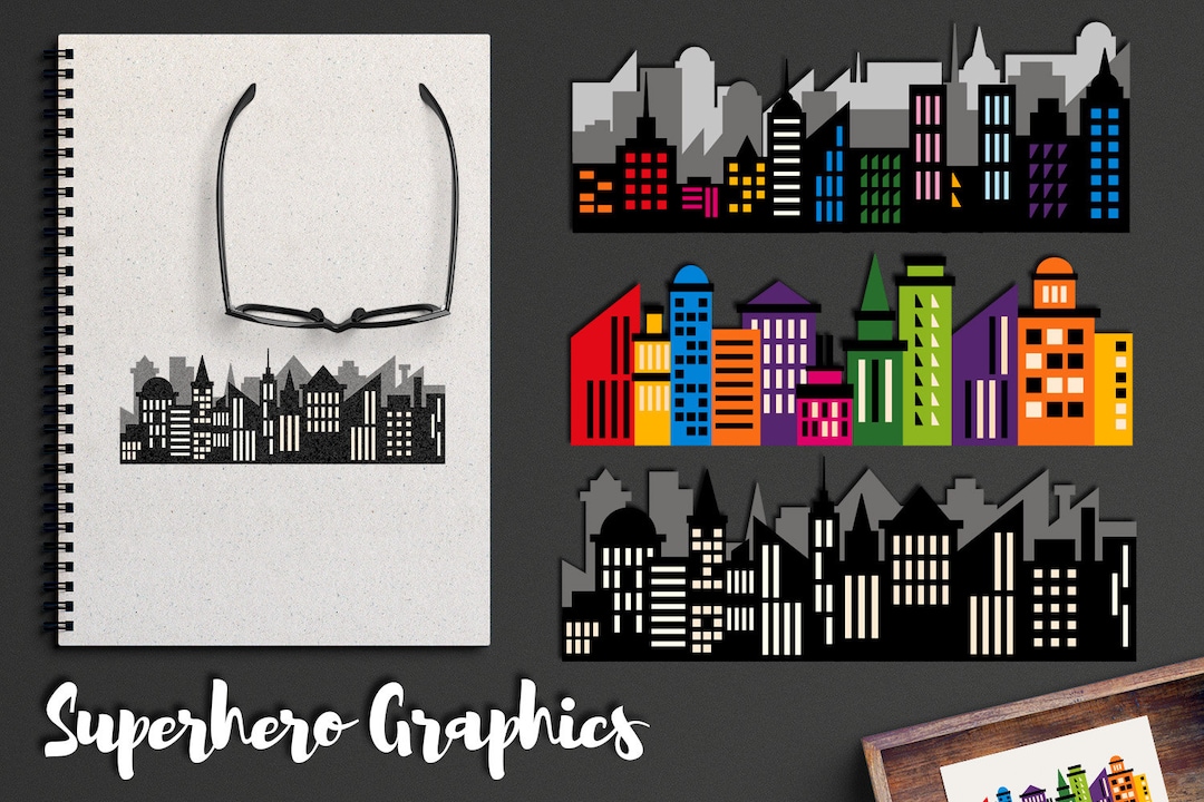 Superhero Clip Art - Superhero Buildings Clipart - City Skyline Clip ...