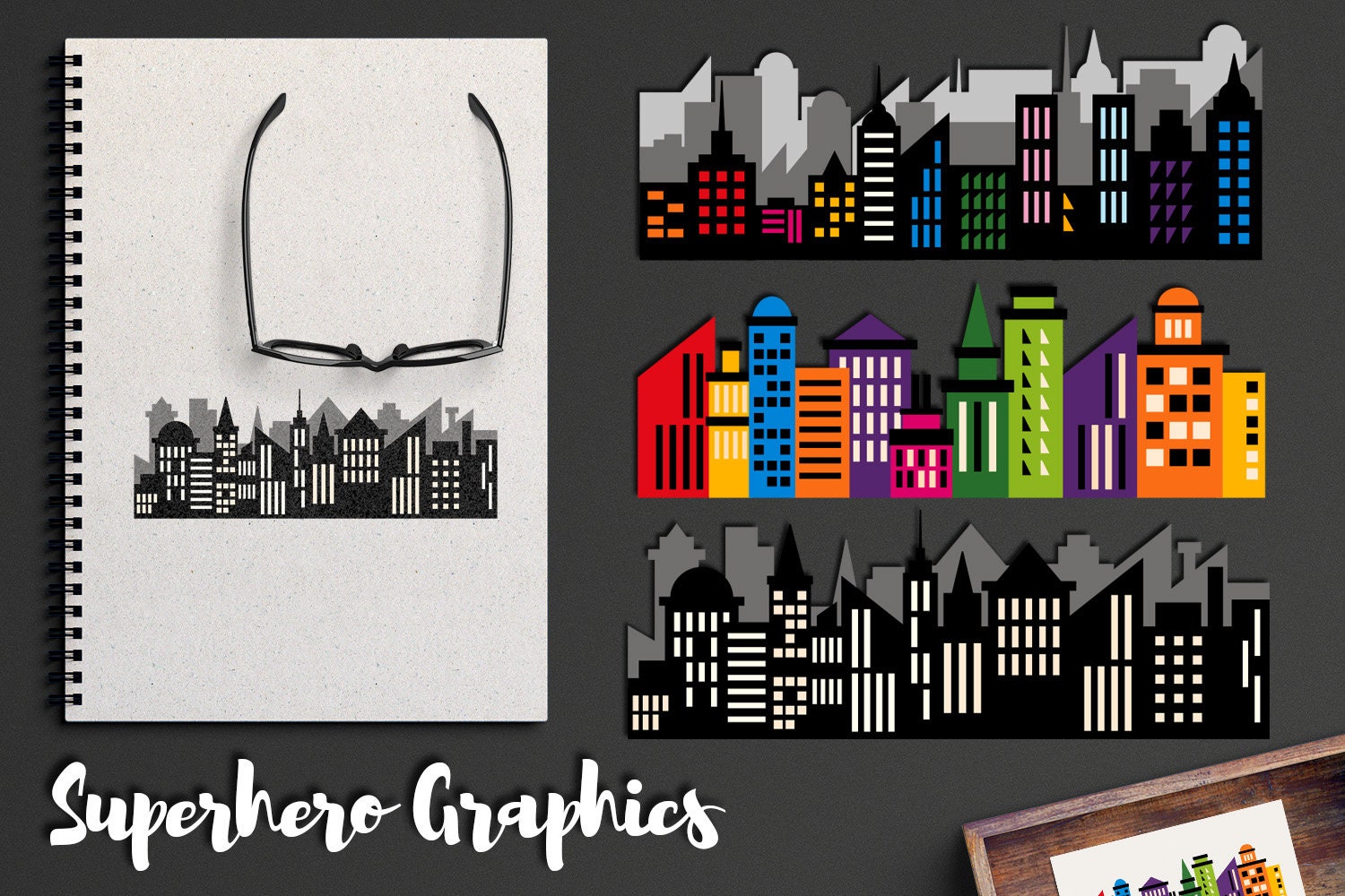 Superhero Clip Art Superhero Buildings Clipart City - Etsy