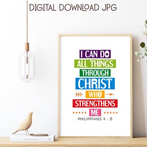 I Can Do All Things Through Christ Who Strengthens Me. Printable Bible ...
