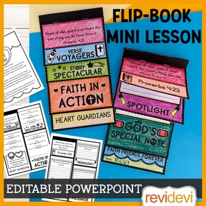 Printable Christian Bible Lesson for Kids. Guard Your Heart Flip Book ...