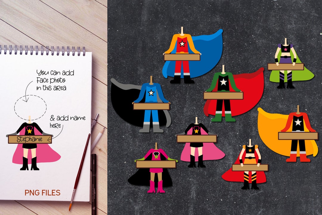 Superhero Diversity Kids Body Holds Sign Board Clip Art - Etsy