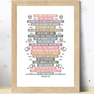 Psalm 23 Wall Art. the Lord is My Shepherd. Bible Verse, Scripture Wall ...