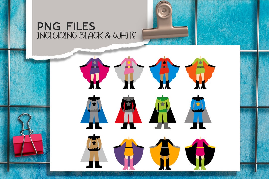 Superhero Kids Body Clip Art, Diversity Multicultural Boys and Girls ...