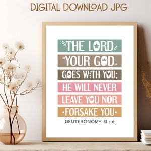 Bible Scripture Wall Art. the Lord Your God Goes With You, Deuteronomy ...