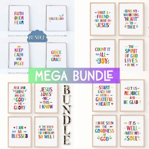 Printable Bible Verse. Wall Art Bundle for Children Bedroom and Sunday ...