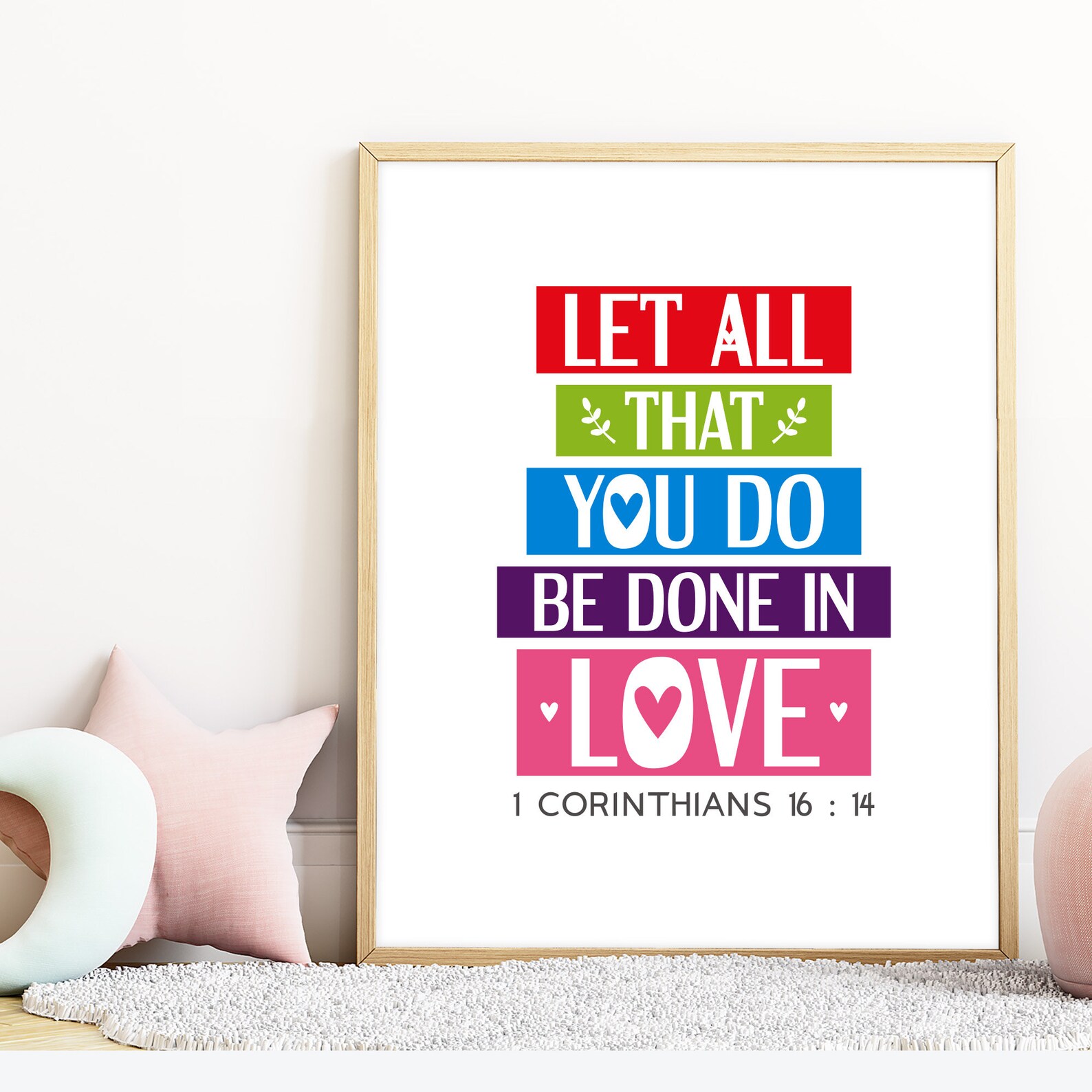 Bible Verse Wall Art Printable. Let All That You Do Be Done in | Etsy