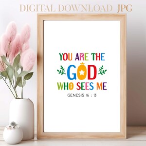 Bible Verse Poster. Sunday School Christian Quote Printable Wall Art ...