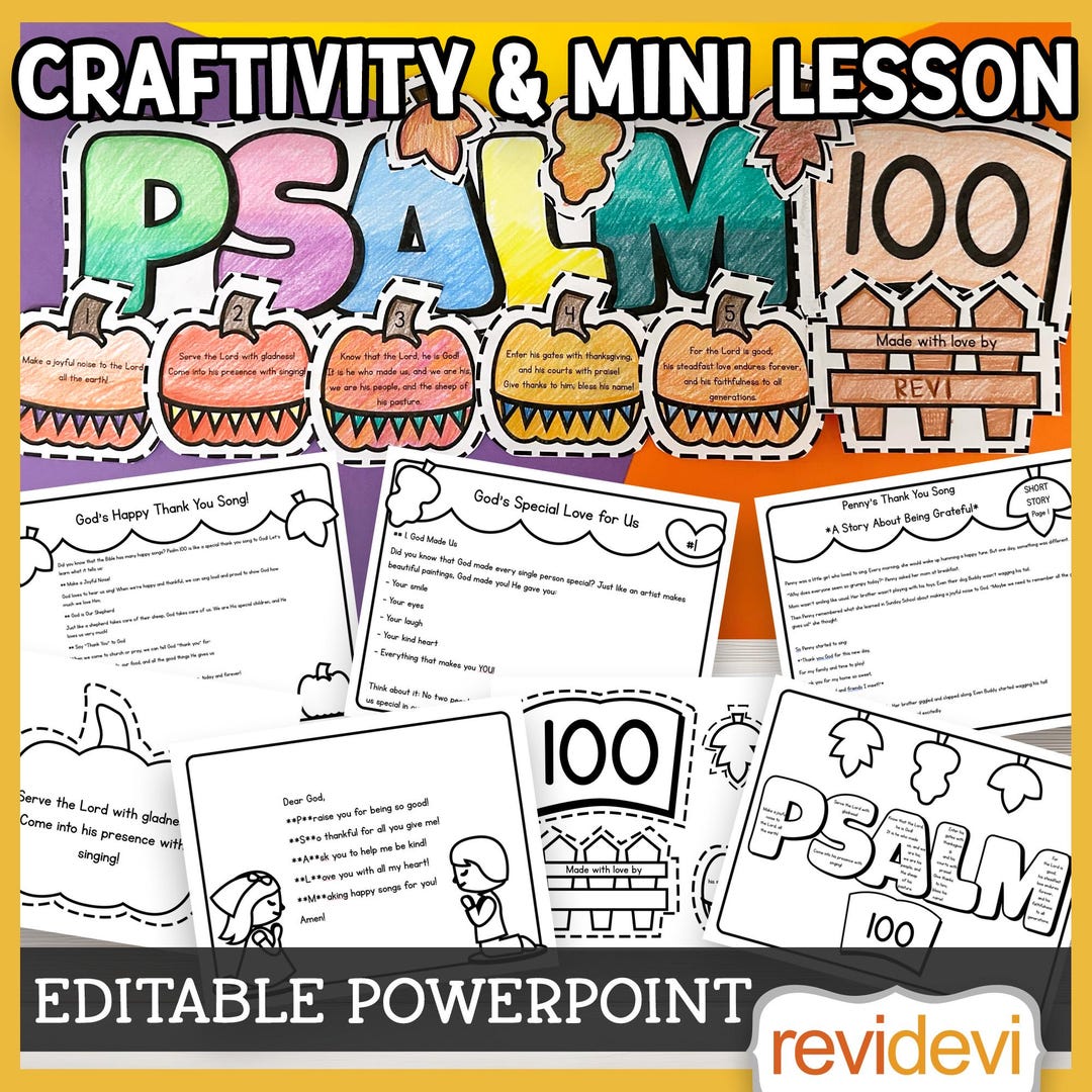 Printable Christian Thanksgiving Psalm 100 Lessons and Craft Activities ...