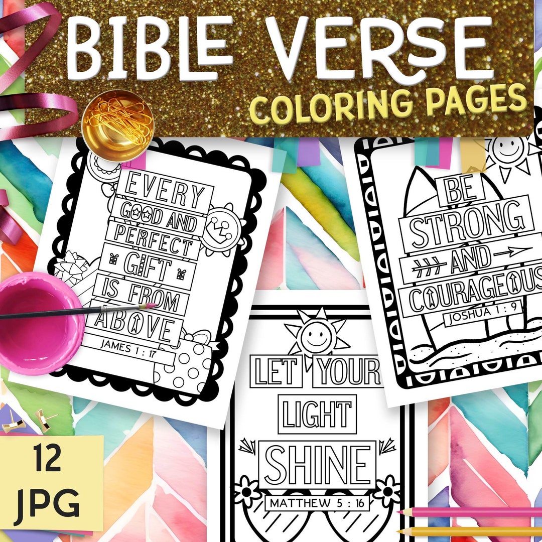 Printable Bible Memory Verse Coloring Pages for Vacation Bible Study ...