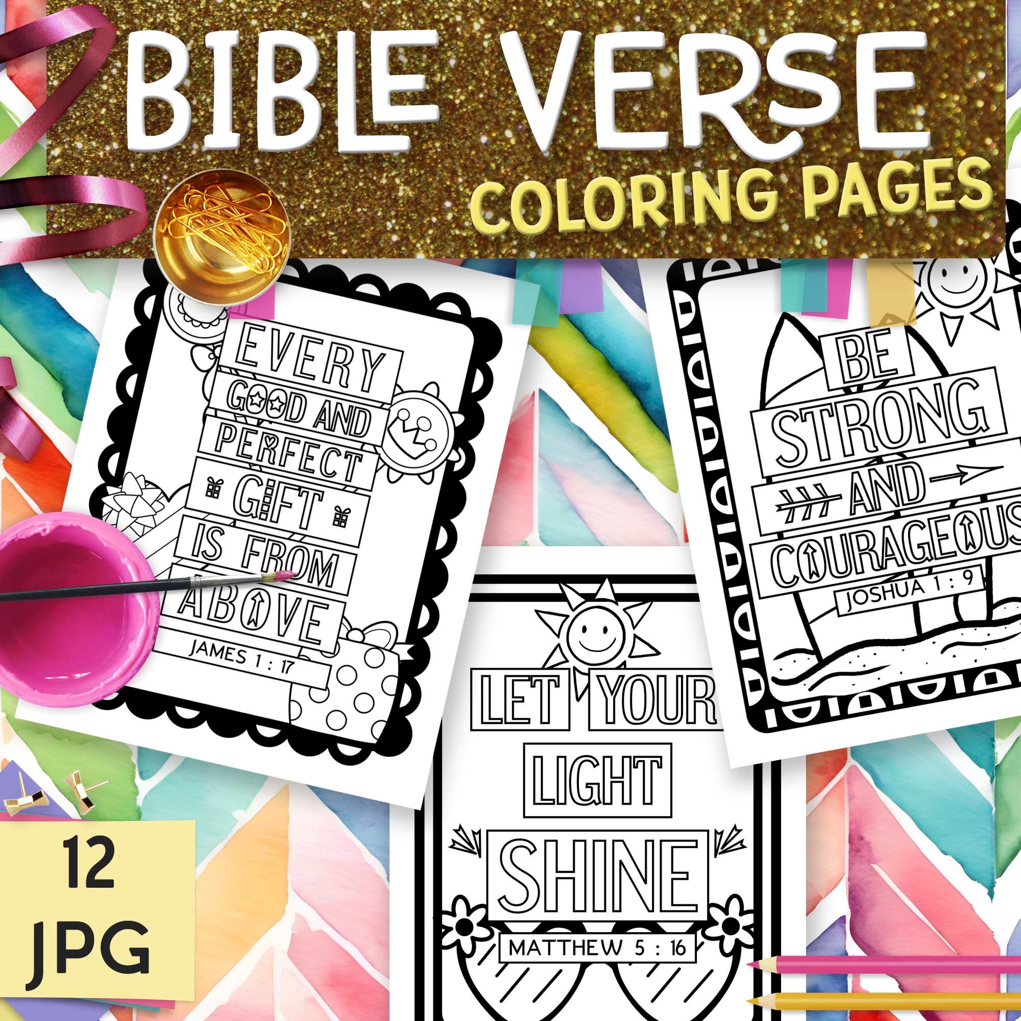 Printable Bible Memory Verse Coloring Pages for Vacation Bible Study ...
