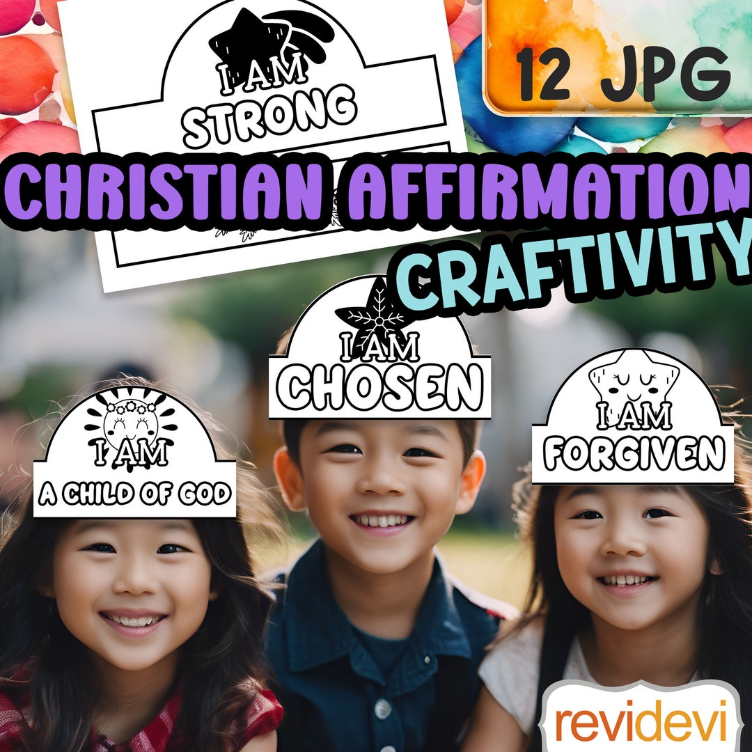 Printable Sunday School Crown Headband Hat Craft. Christian Affirmation ...