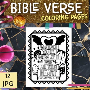 Printable Bible Memory Verse Coloring Pages for Vacation Bible Study ...
