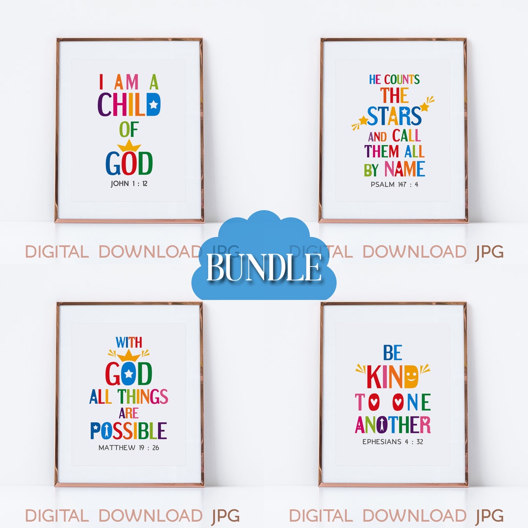 Printable Bible Verse Wall Art Bundle Vol. 1 - Bible Quotes Posters for ...