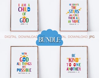 Bible Verses Wall Art Bundle Vol. 15 Printable Posters for Sunday ...