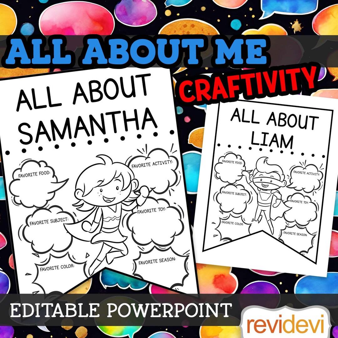 Printable All About Me Editable Worksheets. Superhero Banner. First Day ...