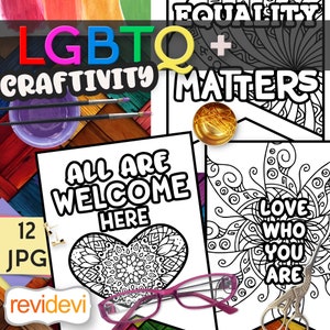 LGBTQ GSA gay Straight Alliance Club Printable Coloring Pages With 12 ...
