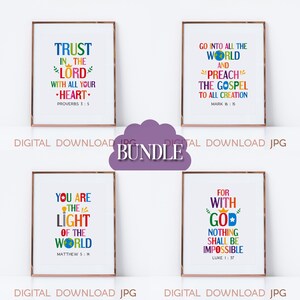 Bible Verses Wall Art. Bundle Vol. 3. Christian Sayings Posters for ...